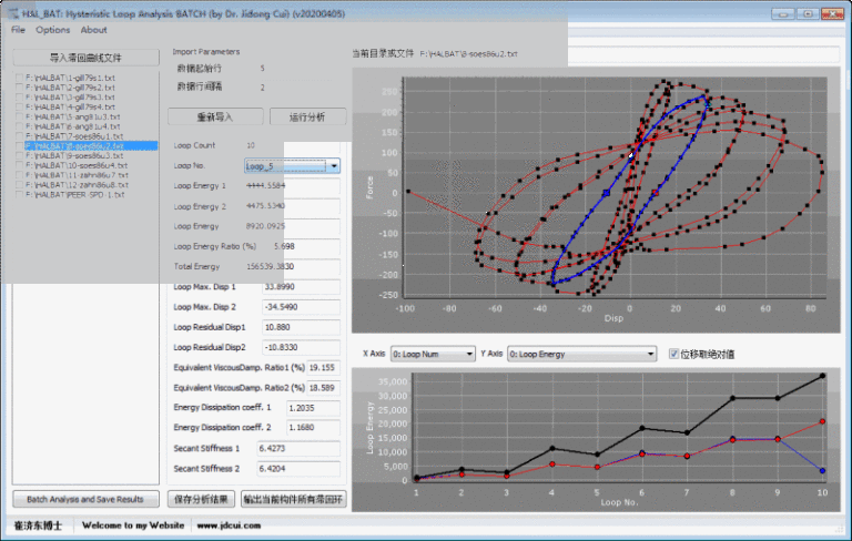 [软件][试验][科研] HLA_BAT: Hysteretic Loop Analysis Program (Batch Version) [滞回环分析工具批处理版] | 崔济东的博客 ...