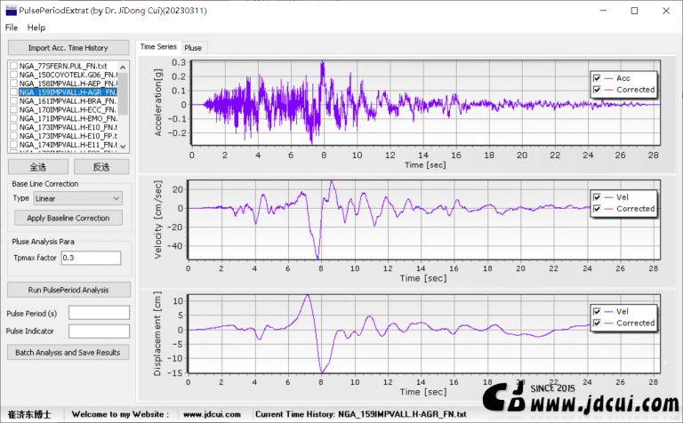 [编程][软件][地震动] PulsePeriodExtract: A tool for extracting the pulse period of near-field ...